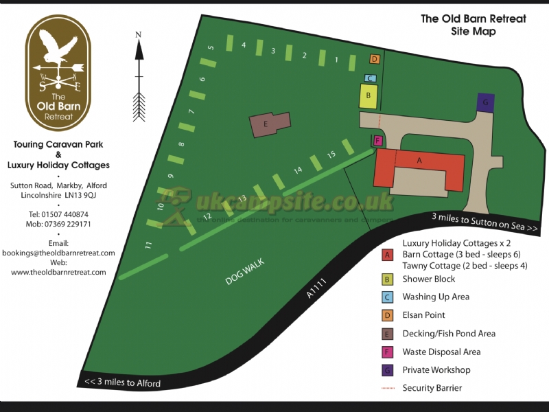 The Old Barn Retreat Campsite , Alford Campsites, Lincolnshire