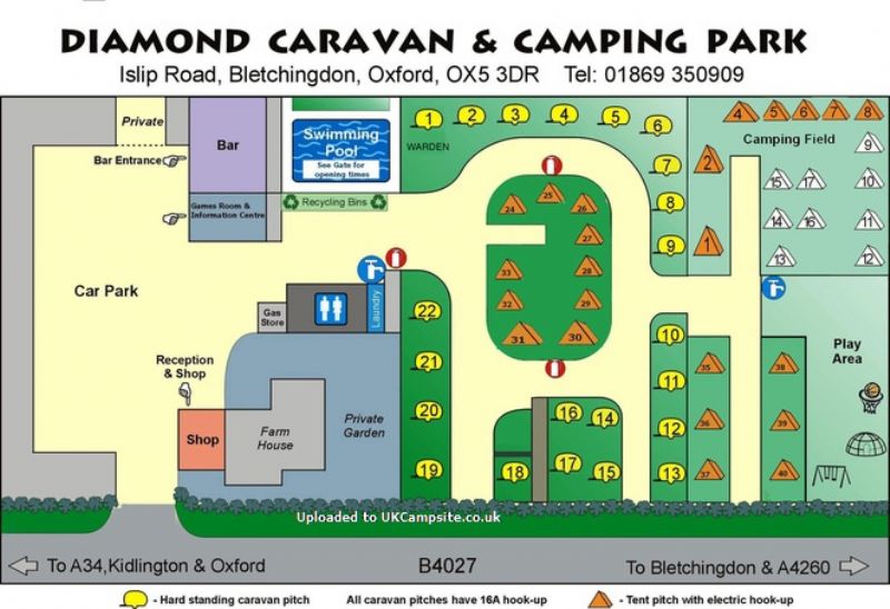 Diamond Caravan & Camping Park , Oxford Campsites, Oxfordshire